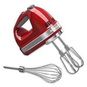 KitchenAid KHM7210ER 7-Speed Digital Hand Mixer with Turbo Beater II Accessories and Pro Whisk - Empire Red & Variable Speed Corded Hand Blender - KHBV53