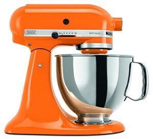 kitchenaid ksm150pstg artisan series 5-qt. stand mixer with pouring shield – tangerine