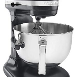 KitchenAid KP26M1XOB 6 Qt. Professional 600 Series Bowl-Lift Stand Mixer - Onyx Black & Fresh Prep Slicer/Shredder Attachment, White