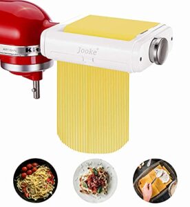 pasta maker attachment for all kitchenaid mixers,noodle ravioli maker kitchen aid mixer accessories 3 in 1 pasta attachments included pasta roller spaghetti cutter fettuccine cutter and cleaning brush