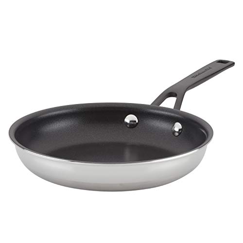 KitchenAid 5-Ply Clad Polished Stainless Steel Nonstick Fry Pan/Skillet, 8.25 Inch