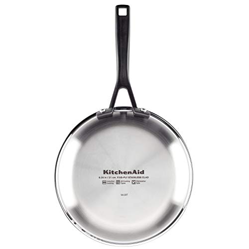 KitchenAid 5-Ply Clad Polished Stainless Steel Nonstick Fry Pan/Skillet, 8.25 Inch