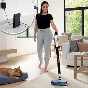 SHARK UZ565H Pro Cordless Vacuum with Clean Sense IQ & MultiFLEX Technology, PowerFins Plus Brushroll, Includes Duster Crevice Tool & Anti-Allergen Dusting Brush, Up to 40 Minute Runtime, White/Blue