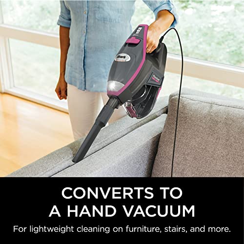 Shark HV371 Rocket Pro DLX Corded Stick, Removable Hand Vacuum, Advanced Swivel Steering, XL Cup, Crevice Tool, Upholstery Tool & Anti-Allergen Dust Brush, Fuchsia, Capacity