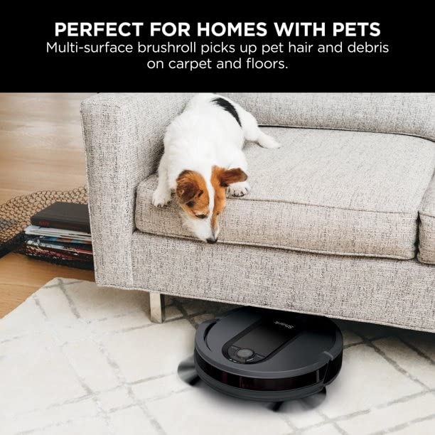 Shark RV915S Robot Vacuum with Self-Empty Base, Compatible with Alexa, Perfect for Pet Hair, Wi-Fi, Row-by-Row Cleaning, Black