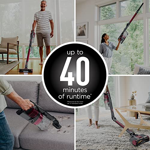 Shark IZ163H Pet Plus Cordless Stick Vacuum with Self-Cleaning Brushroll, PowerFins, MultiFLEX, Crevice Tool & Pet Multi-Tool, 40-min Runtime, Raspberry