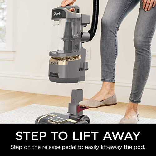 Shark LA502 Rotator Lift-Away ADV DuoClean PowerFins Upright Vacuum with Self-Cleaning Brushroll Powerful Pet Hair Pickup and HEPA Filter.89 Quart Dust Cup Capacity, Silver (Renewed)