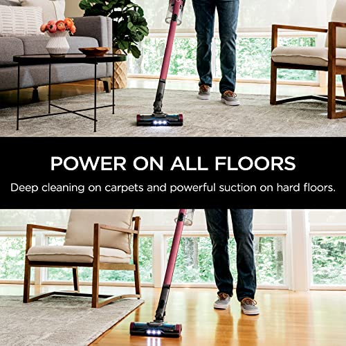 Shark IZ362H Anti-Allergen Cordless Lightweight Stick Vacuum with Self-Cleaning Brushroll, PowerFins, Removable Handheld, Crevice, Upholstery, Anti-Allergen, Pet Multi-Tool, Flex, 40 min runtime, Red