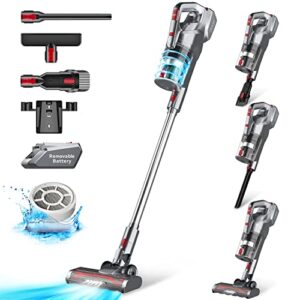 veavon cordless vacuum cleaner, 200w 23kpa lightweight cordless stick vacuum, detachable battery design, 45 min long runtime, 4 in 1 stick vacuum cleaner perfect for hardwood floor pet hair – p6