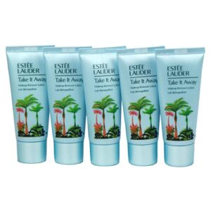 pack of 5 x estee lauder take it away makeup remover lotion 1 oz each, travel size unboxed