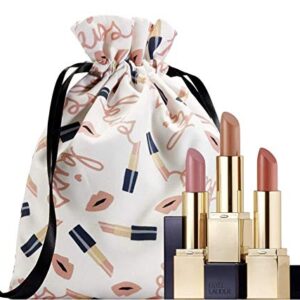 Estee Lauder for Sculpted Lips Trio Lipsticks Gift Set 3 Full Sizes 410 Dynamic, 110 Insatiable Ivory, and 221 Pink Parfait