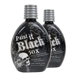 lot of 2 millennium paint it black 50x bronzer indoor dark lotion tanning bed by millennium tanning products