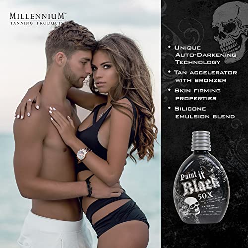 LOT of 2 Millennium PAINT IT BLACK 50X Bronzer Indoor Dark Lotion Tanning Bed by Millennium Tanning Products