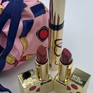 Estee Lauder for Sculpted Lips Lipsticks, Mascara 2022 Gift Set 3 Full Sizes 420 Rebellious Rose, 333 Persuasive, Sumptuous Extreme