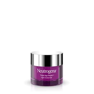 neutrogena triple age repair anti-aging night cream with vitamin c; fights wrinkles & even tone, dark spot remover & firming anti-wrinkle face & neck cream; glycerin & shea butter, 1.7 oz