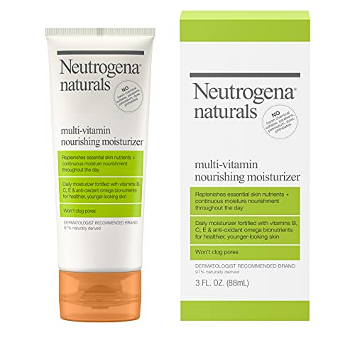 Neutrogena Naturals Multi-Vitamin Nourishing Daily Face Moisturizer with Antioxidant Bionutrients & Vitamins B, C & E, Non-Comedogenic & Sulfate-, Paraben-, Phthalate- & Dye-Free, 3 fl. oz