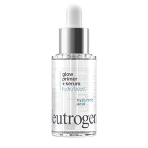 neutrogena hydro boost glow booster primer & serum, hydrating & moisturizing face serum-to-primer hybrid, infused with purified hyaluronic acid & designed to instantly hydrate, 1.0 fl. oz