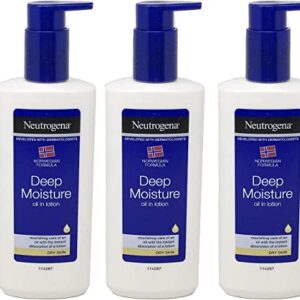 Neutrogena Deep Moisture Oil in Lotion Nourishes Dry Skin, Norwegian Formula, 8.45 Ounce (Pack of 3)