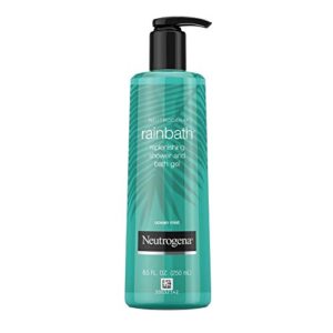 neutrogena rainbath replenishing and cleansing shower and bath gel, moisturizing body wash and shaving gel with clean rinsing lather, ocean mist scent, 8.5 fl. oz