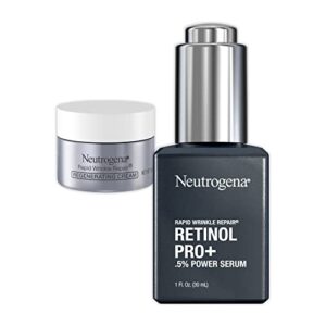 neutrogena anti-aging rapid wrinkle repair retinol regenerating cream & pro+, 0.5% power serum, travel size 1 fl oz, 0.5 oz mini, 1.5 oz