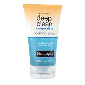 Neutrogena Deep Clean Invigorating Foaming Facial Scrub with Glycerin, Cooling & Exfoliating Gel Face Wash to Remove Dirt, Oil & Makeup, 4.2 fl. oz