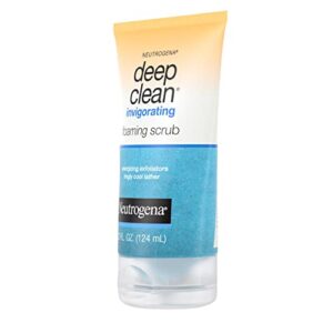 Neutrogena Deep Clean Invigorating Foaming Facial Scrub with Glycerin, Cooling & Exfoliating Gel Face Wash to Remove Dirt, Oil & Makeup, 4.2 fl. oz