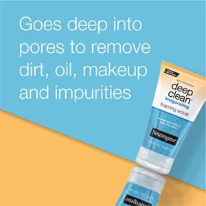 Neutrogena Deep Clean Invigorating Foaming Facial Scrub with Glycerin, Cooling & Exfoliating Gel Face Wash to Remove Dirt, Oil & Makeup, 4.2 fl. oz