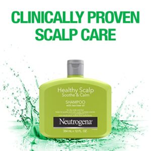 Neutrogena Soothing & Calming Healthy Scalp Shampoo to Moisturize Dry Scalp & Hair, with Tea Tree Oil, pH-Balanced, Paraben-Free & Phthalate-Free, Safe for Color-Treated Hair, 12oz