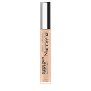 neutrogena healthy skin radiant brightening cream concealer with peptides & vitamin e antioxidant, lightweight perfecting concealer cream, non-comedogenic, ecru light 02 with cool undertones, 0.24 oz