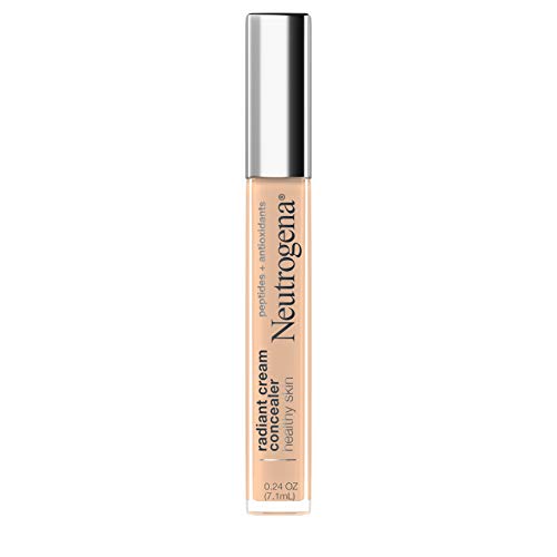 Neutrogena Healthy Skin Radiant Brightening Cream Concealer with Peptides & Vitamin E Antioxidant, Lightweight Perfecting Concealer Cream, Non-Comedogenic, Ecru Light 02 with cool undertones, 0.24 oz