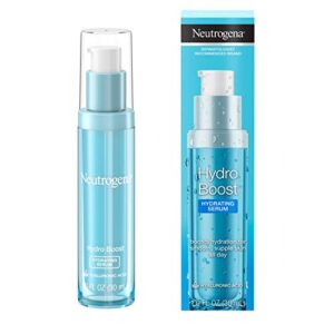 neutrogena hydro boost hydrating hyaluronic acid serum, oil-free and non-comedogenic face serum formula for glowing complexion, oil-free & non-comedogenic, 1 fl. oz