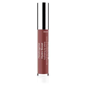 neutrogena hydro boost moisturizing lip gloss, hydrating non-stick and non-drying luminous tinted lip shine with hyaluronic acid to soften and condition lips, 90 pink mocha color, 0.10 oz