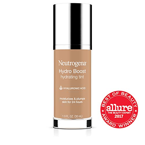 Neutrogena Hydro Boost Hydrating Tint with Hyaluronic Acid, Lightweight Water Gel Formula, Moisturizing, Oil-Free & Non-Comedogenic Liquid Foundation Makeup, 60 Natural Beige 1.0 fl. oz