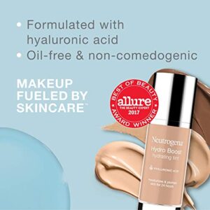 Neutrogena Hydro Boost Hydrating Tint with Hyaluronic Acid, Lightweight Water Gel Formula, Moisturizing, Oil-Free & Non-Comedogenic Liquid Foundation Makeup, 60 Natural Beige 1.0 fl. oz