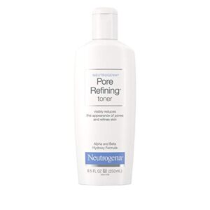 neutrogena pore refining toner with witch hazel, alpha hydroxy acid & beta hydroxy acid, oil-free & hypoallergenic facial pore cleansing toner, 8.5 fl. oz