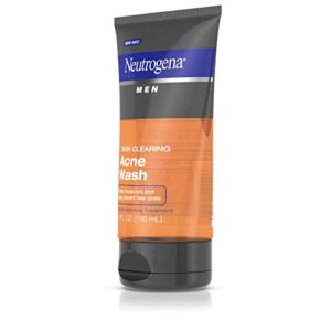 Neutrogena Men Skin Clearing Daily Acne Face Wash with Salicylic Acid Acne Treatment, Non-Comedogenic Facial Cleanser to Treat & Prevent Breakouts, 5.1 fl. oz