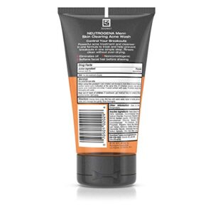 Neutrogena Men Skin Clearing Daily Acne Face Wash with Salicylic Acid Acne Treatment, Non-Comedogenic Facial Cleanser to Treat & Prevent Breakouts, 5.1 fl. oz