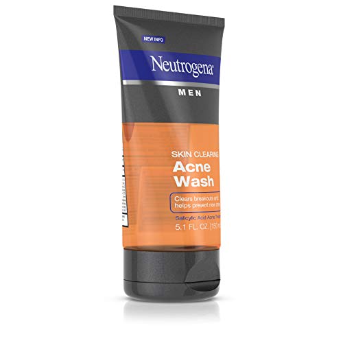 Neutrogena Men Skin Clearing Daily Acne Face Wash with Salicylic Acid Acne Treatment, Non-Comedogenic Facial Cleanser to Treat & Prevent Breakouts, 5.1 fl. oz