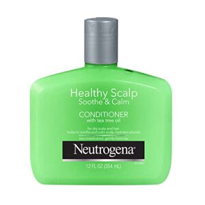 neutrogena soothing & calming healthy scalp conditioner to moisturize dry scalp & hair, with tea tree oil, ph-balanced, paraben-free & phthalate-free, safe for color-treated hair, 12oz