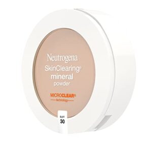 Neutrogena SkinClearing Mineral Acne-Concealing Pressed Powder Compact, Shine-Free & Oil-Absorbing Makeup with Salicylic Acid to Cover, Treat & Prevent Acne Breakouts, Buff 30, .38 oz (Pack of 2)