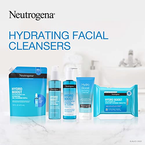 Neutrogena Hydro Boost Fragrance-Free Hydrating Facial Gel Cleanser with Hyaluronic Acid, Daily Foaming Face Wash Gel & Makeup Remover, Lightweight, Oil-Free & Non-Comedogenic, 16 fl. oz