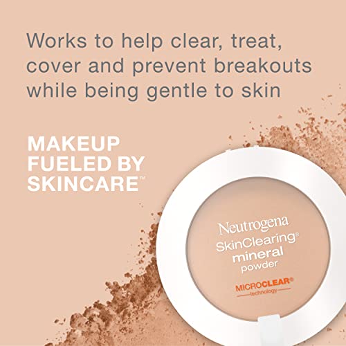 Neutrogena SkinClearing Mineral Acne-Concealing Pressed Powder Compact, Shine-Free & Oil-Absorbing Makeup with Salicylic Acid to Cover, Treat & Prevent Breakouts, Soft Beige 50.38 oz