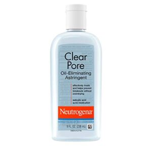 neutrogena clear pore oil-eliminating astringent with salicylic acid, pore clearing treatment for acne-prone skin, 8 fl. oz (pack of 6)