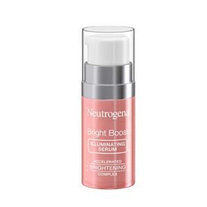 neutrogena bright boost illuminating face serum with neoglucosamine & turmeric extract for even skin tone, resurfacing serum for face to reduce dark spots & hyperpigmentation, 0.3 fl. oz