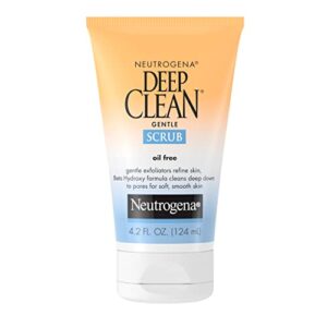 neutrogena deep clean gentle daily facial scrub, oil-free cleanser, 4.2 fl. oz