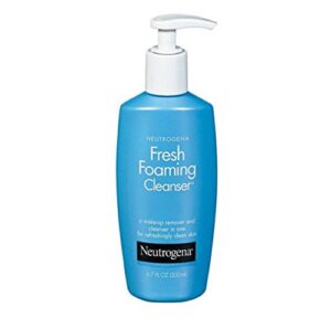 neutrogena fresh foaming facial cleanser & makeup remover with glycerin, oil-, soap- & alcohol-free daily face wash removes dirt, oil & waterproof makeup, non-comedogenic & hypoallergenic, 6.7 fl. oz (pack of 2)