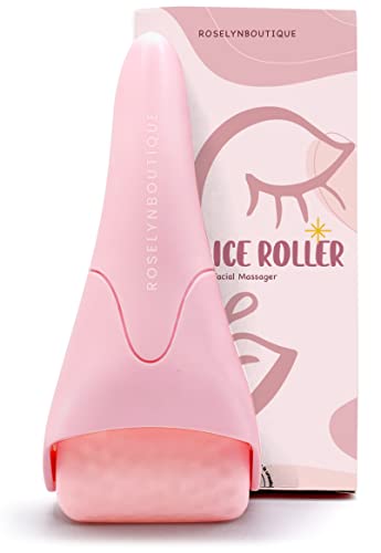 ROSELYNBOUTIQUE Ice Roller for Face Massager Cryotherapy Manual Acupressure Acupuncture Support Muscle Roller Stick - Facial Roller Relaxation for Wrinkles Puffiness (Pink)