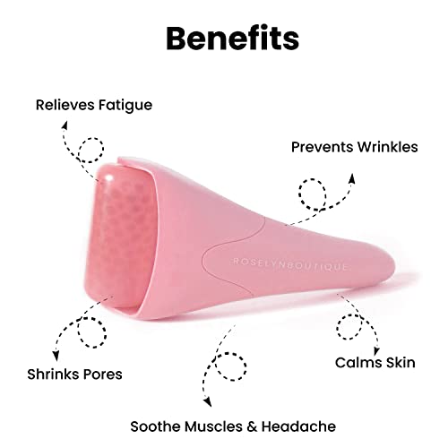 ROSELYNBOUTIQUE Ice Roller for Face Massager Cryotherapy Manual Acupressure Acupuncture Support Muscle Roller Stick - Facial Roller Relaxation for Wrinkles Puffiness (Pink)