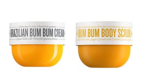 SOL DE JANEIRO Brazilian Bum Bum Cream with Bum Bum Body Scrub Full Size Smoothing and Tightening Bundle