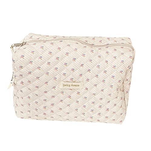 JQWSVE Kawaii Coquette Makeup Bag Cute Cosmetic Bag Aesthetic Floral Makeup Pouch Travel Toiletry Bags for Women Girls Kawaii Stuff